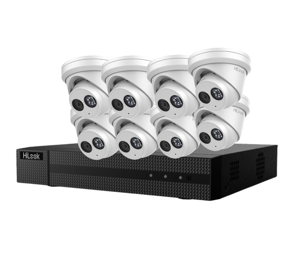 HiLook 6MP IPC-T261H-MU Acusense Turret IP Camera with Built in Mic (B ...